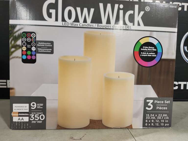 Glow Wick LED Wax Candles 3 Piece Set - Jardine Auctioneers