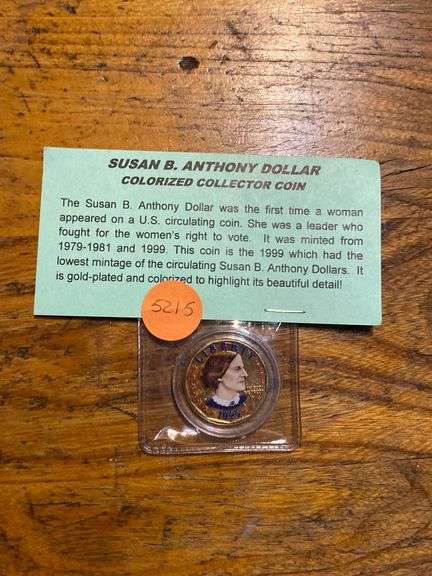 Colorized Susan B Anthony Dollar - J&J Auctioneers LLC