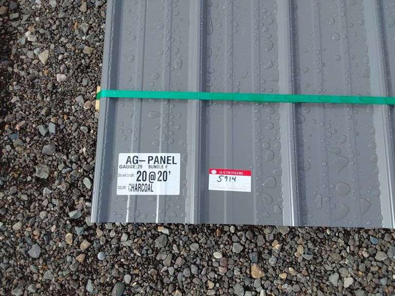 Qty (20) 20ft 29ga Charcoal AG-Panels - J&J Auctioneers LLC