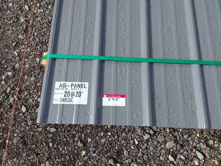 Qty (20) 20ft 29ga Charcoal AG-Panels - J&J Auctioneers LLC