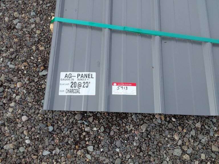 Qty (20) 20ft 26ga Charcoal AG-Panels - J&J Auctioneers LLC