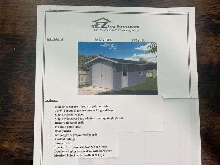 Unassembled EZ Log 10 x 19 Garage Kit - Albuquerque NM - J&J ...