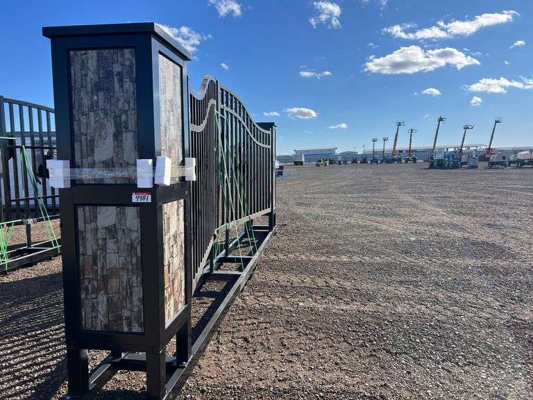 20 ft Farm Iron Gate with Gate Pier - Albuquerque NM - J&J Auctioneers LLC