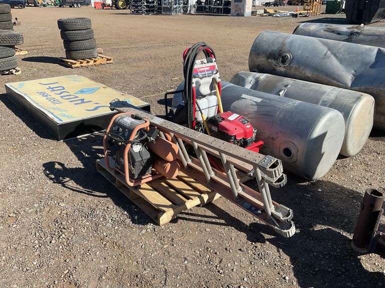 Qty (2) Compressors, (1) Power Washer, (1) Extendable/Step Ladder - J&J ...