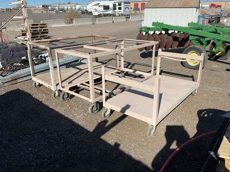 Qty Of (3) Heavy Duty Rolling Racks - J&J Auctioneers LLC