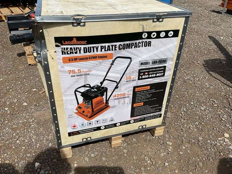 2025 LandHonor LHR-PC90 Heavy Duty Plate Compactor - J&J Auctioneers LLC
