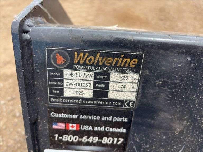 Wolverine 72 In Skid Steer Bucket - J&J Auctioneers LLC