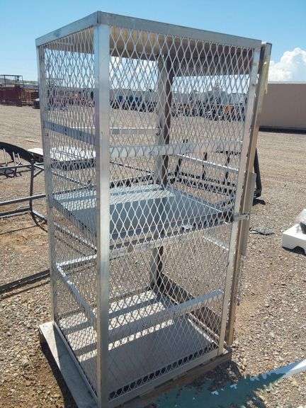 32in x 30in x 65in Aluminum Justrite Cylinder Locker - J&J Auctioneers LLC