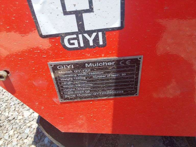 2025 GIYI GY-72 Skid Steer Loader Mulchers - J&J Auctioneers LLC