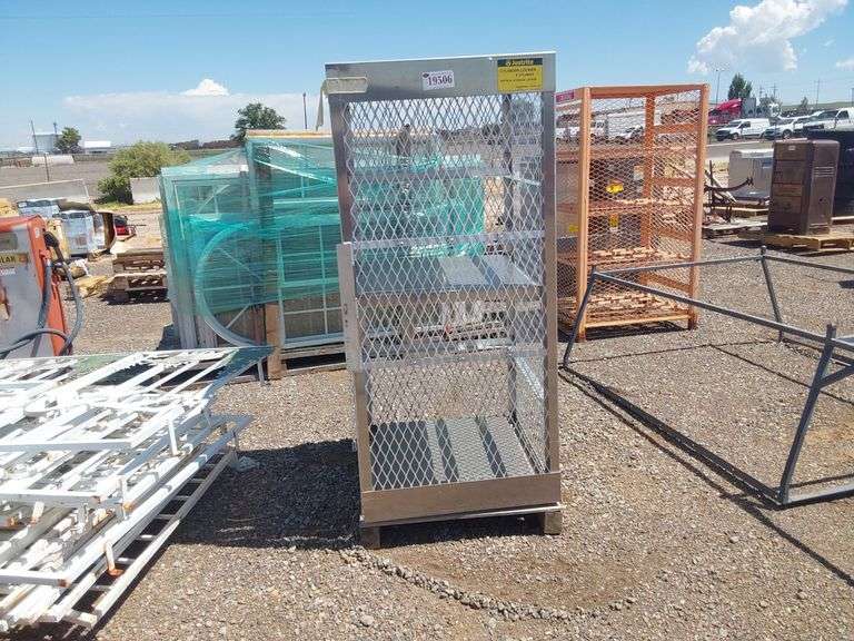32in x 30in x 65in Aluminum Justrite Cylinder Locker - J&J Auctioneers LLC
