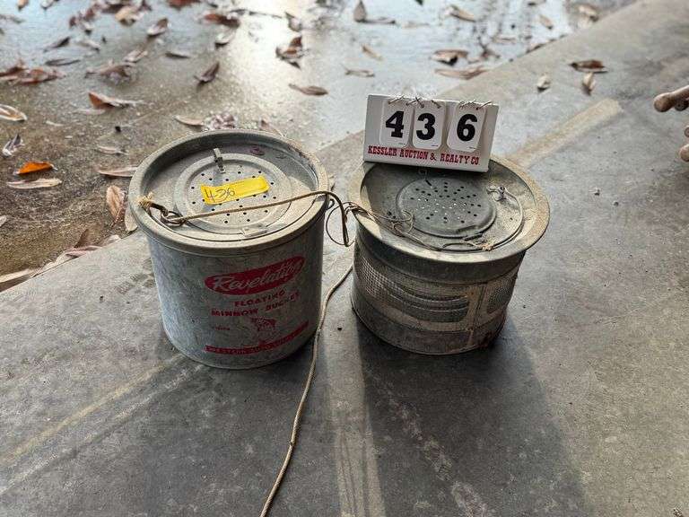 Minnow bucket, Cricket Bucket - Kessler Auction & Realty Co., INC.