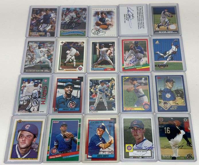 20 Chicago Cubs Signed Baseball Cards - Kraft Auction Service, LLC