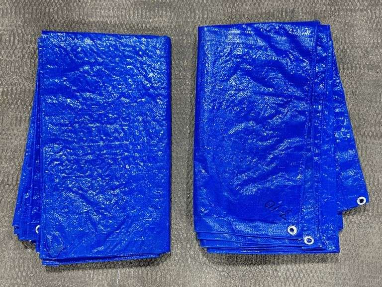 (L) Plastic Blue Tarps, 108"Lx89" - Kraft Auction Service, LLC