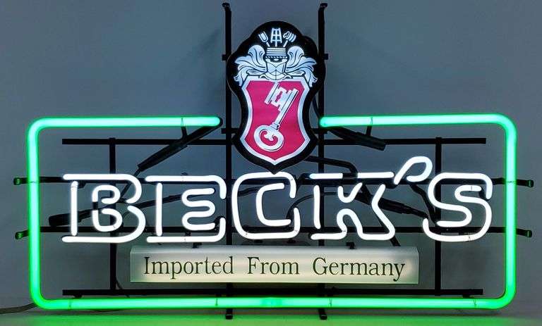 (QQ) Beck's Imported From Germany Neon Sign, 2 tone with Graphics, 31 3 ...