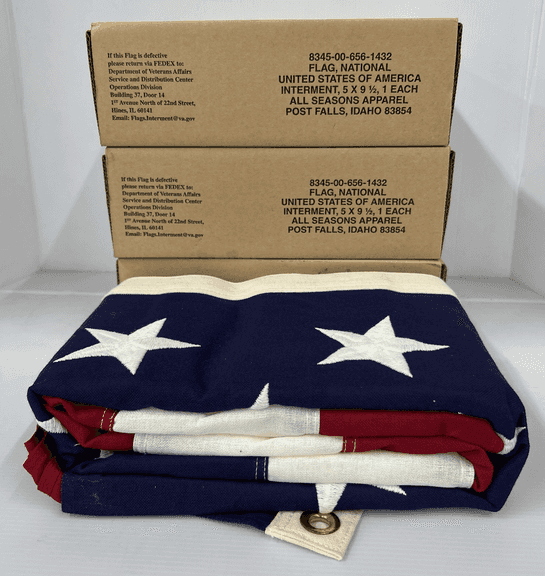 (X) 3 Boxed And Folded Interment Flags - Kraft Auction Service, LLC