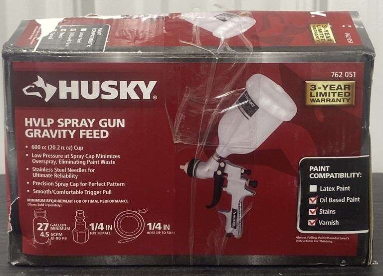 (CZ) Husky HVLP Spray Gun, Gravity Feed - Kraft Auction Service, LLC