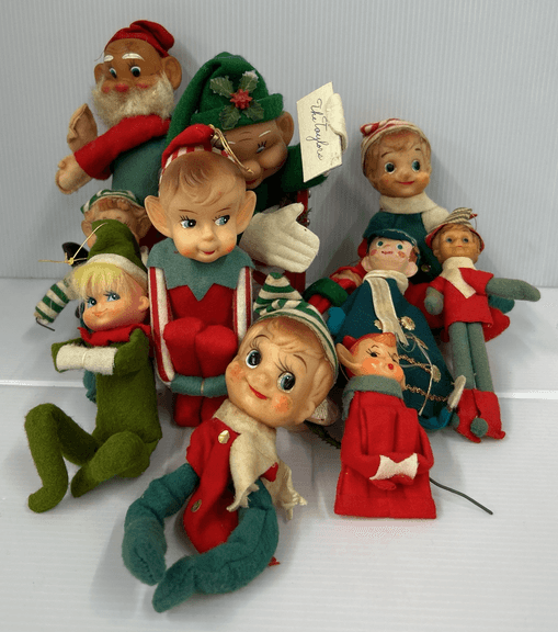 (N) Vintage Pixie Elves Holiday Figurines - Kraft Auction Service, LLC