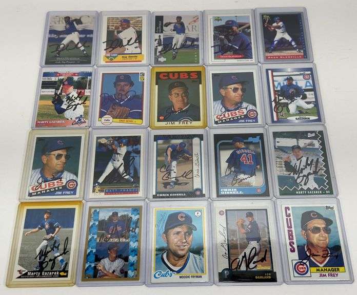 20 Chicago Cubs Signed Baseball Cards - Kraft Auction Service, LLC