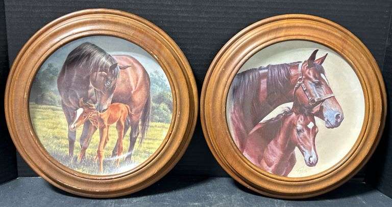 (AA) American Artists Fred Stone Framed Ceramic Plates - Kraft Auction ...