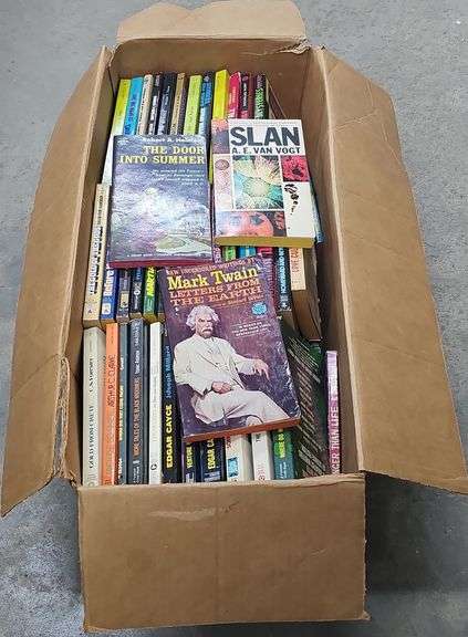 (S) Box Lot Of Various Vintage Science Fiction Books - Kraft Auction ...