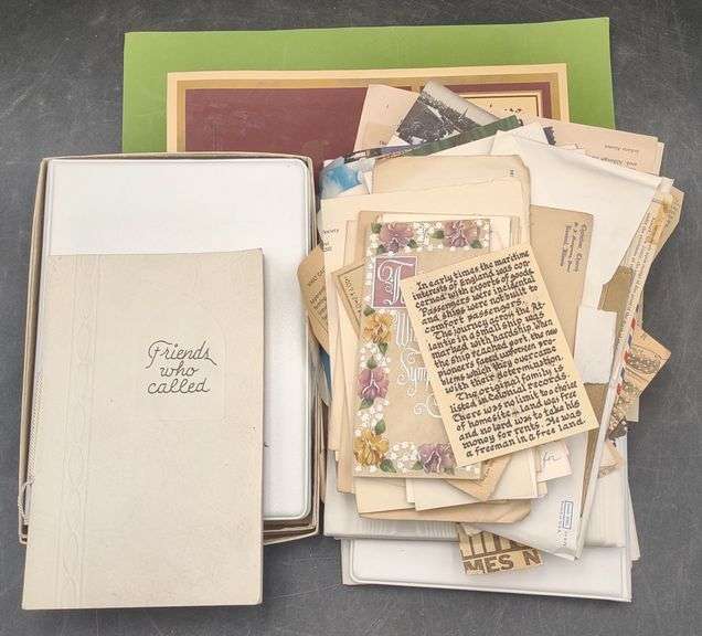 (S) 1950s Sympathy Cards, Handwritten Notes, & Photos - Kraft Auction ...