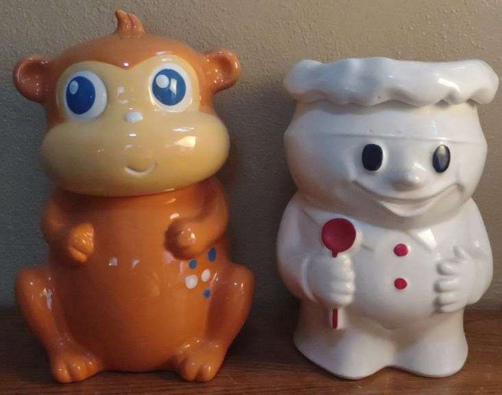 Doughboy Potty Cookie Jar & Monkey Cookie Jar - Kraft Auction Service, LLC