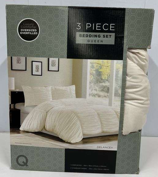 (R) Delancey Luxury Comforter Oversized & Overfilled, 3 Piece Queen ...