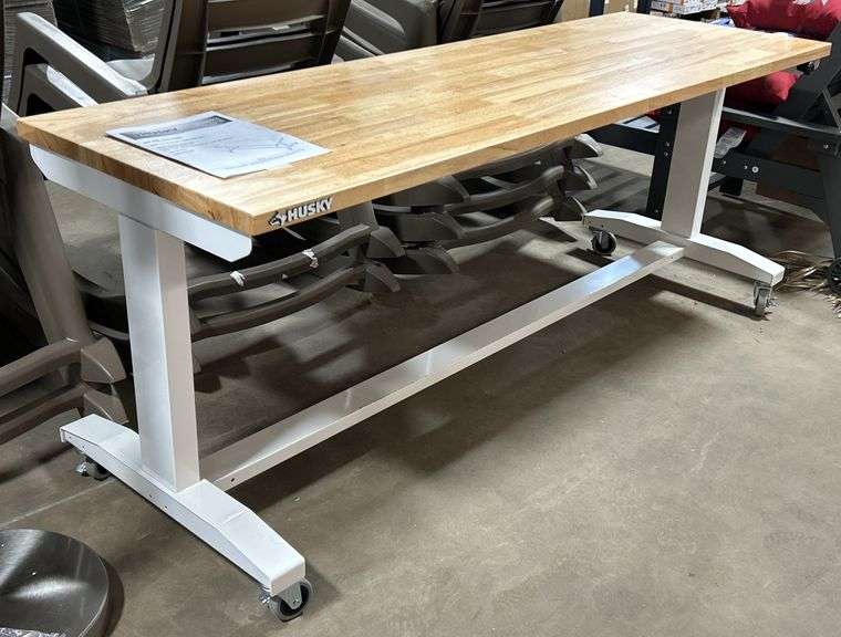(CZ) Husky 72” Adjustable Height Work Table - Kraft Auction Service, LLC