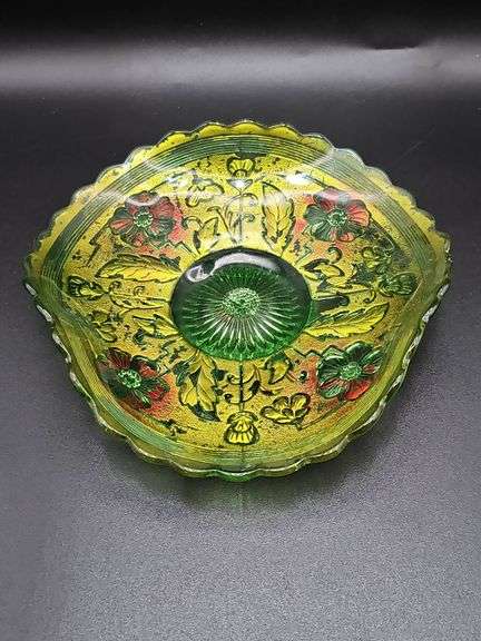 (H) Antique (1915-1920) Goofus Glass Dish - Kraft Auction Service, LLC