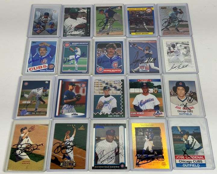 20 Chicago Cubs Signed Baseball Cards - Kraft Auction Service, LLC