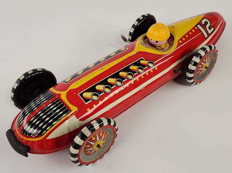 Vintage Marx Tin Litho Windup #12 Racer - Kraft Auction Service, LLC