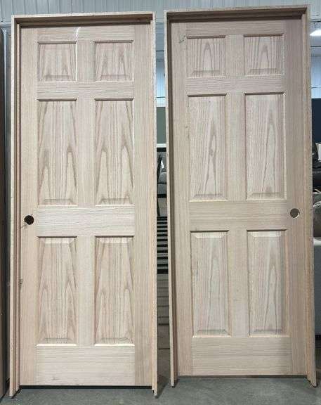 (CZ)Steve & Son’s Unfinished 6-Panel Red Oak Pre-hung Interior Door W ...