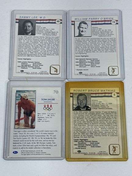 Lot Of 4 Autographed US Olympic Cards - Kraft Auction Service, LLC