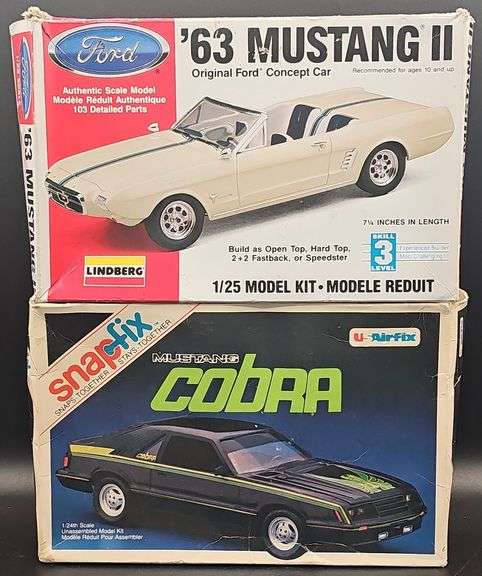 (H) Two 1/25 Scale Models: Cobra Mustang And 63' Mustang II - Kraft Auction Service, LLC