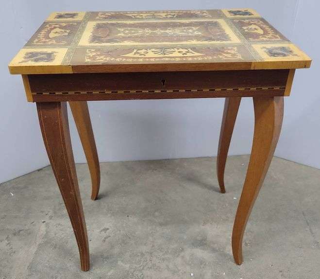 (S) Italian Music Box End Table Made In Italy - Kraft Auction Service, LLC