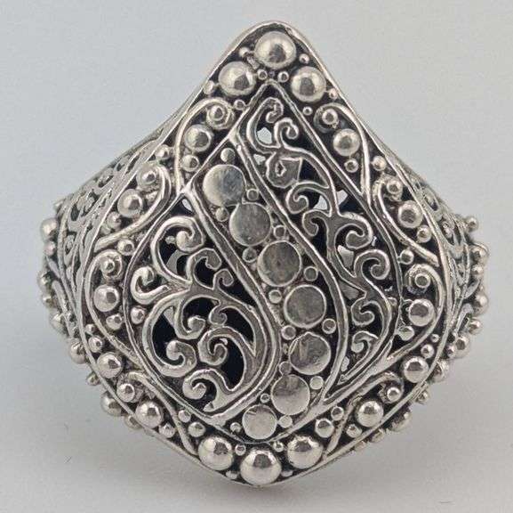 Sterling Sarda Balinese Detailed Ring - Kraft Auction Service, LLC