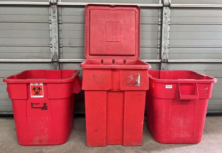 (AI) 3 Stericycle Biohazard Regulated Medical Waste Tote Containers ...