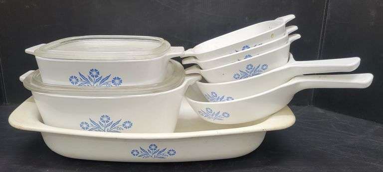 (S) Assorted Corning Ware Dishes With Classic Blue Cornflower Design ...
