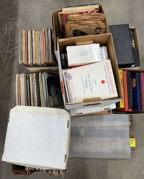 (S) Pallet Lot Of LP And 45 Records Audio Cassette Tapes And Video ...