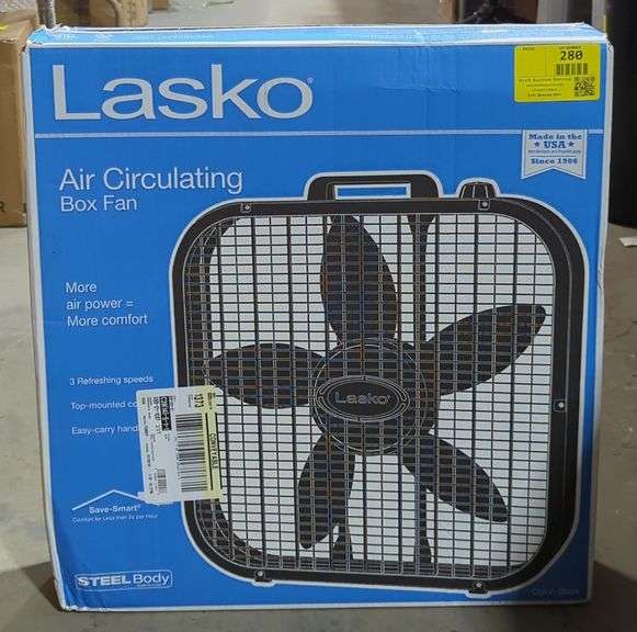 Lasko Air Circulating Box Fan **Sealed Box** - Kraft Auction Service, LLC