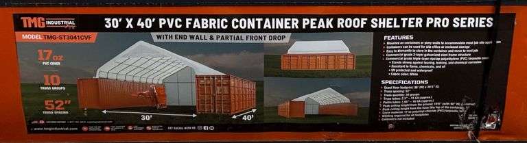 (Y) TMG 30'x40' PVC Fabric Container Peak Roof Shelter Pro Series ...