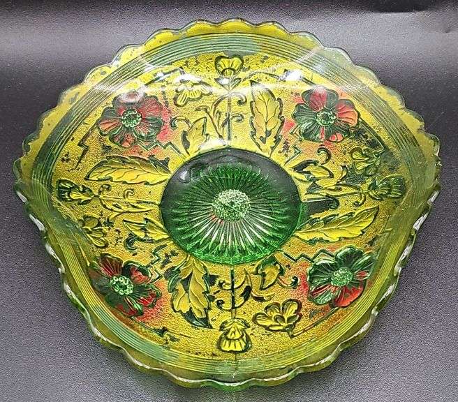 (H) Antique (1915-1920) Goofus Glass Dish - Kraft Auction Service, LLC