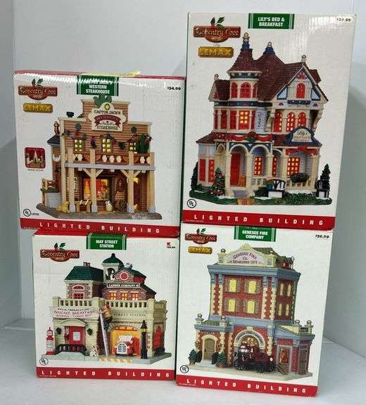 (AF) Lemax Coventry Cove Lighted Porcelain Village Buildings - Kraft ...