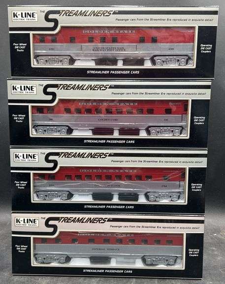 (S) K-Line Electric Trains O Gauge Streamliner Passenger Cars. - Kraft ...