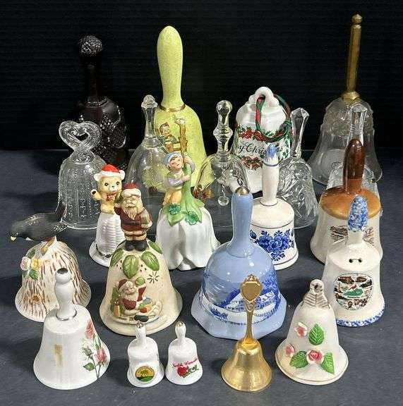(AF) Lot: Assorted Ceramic & Glass Bells - Kraft Auction Service, LLC