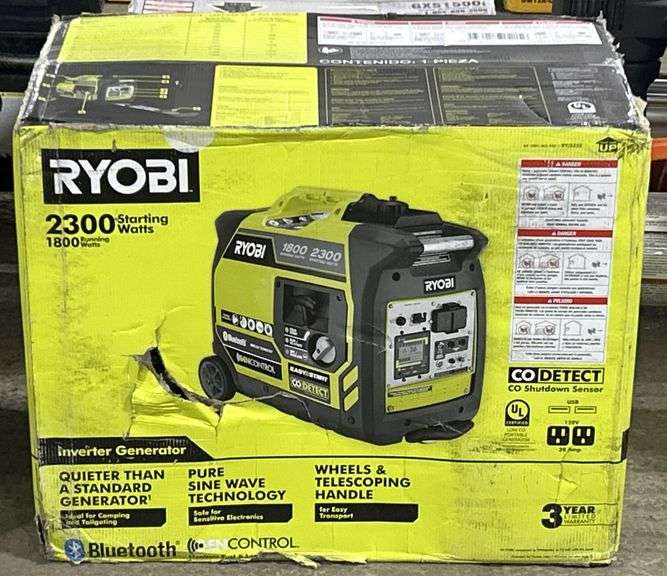 (CV) Ryobi 2300-Watt Gas Powered Generator - Kraft Auction Service, LLC
