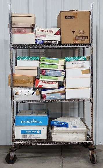 (R) Rolling Rack Shelving Of Envelopes, File Folders, Legal Folders ...