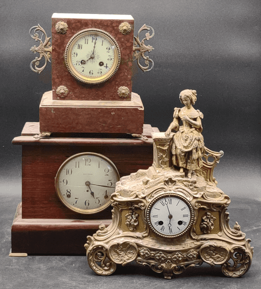(Y) Seth Thomas & Unmarked Ornate Mantle Clocks - Kraft Auction Service, LLC