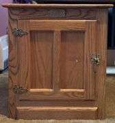 White Clad Oak Side Table - Kraft Auction Service, LLC