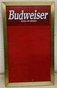 Budweiser Beer Bulletin Board Sign, 17x29in - Kraft Auction Service, LLC
